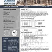 Traditional Construction Capability Statement with Sub Capabilities