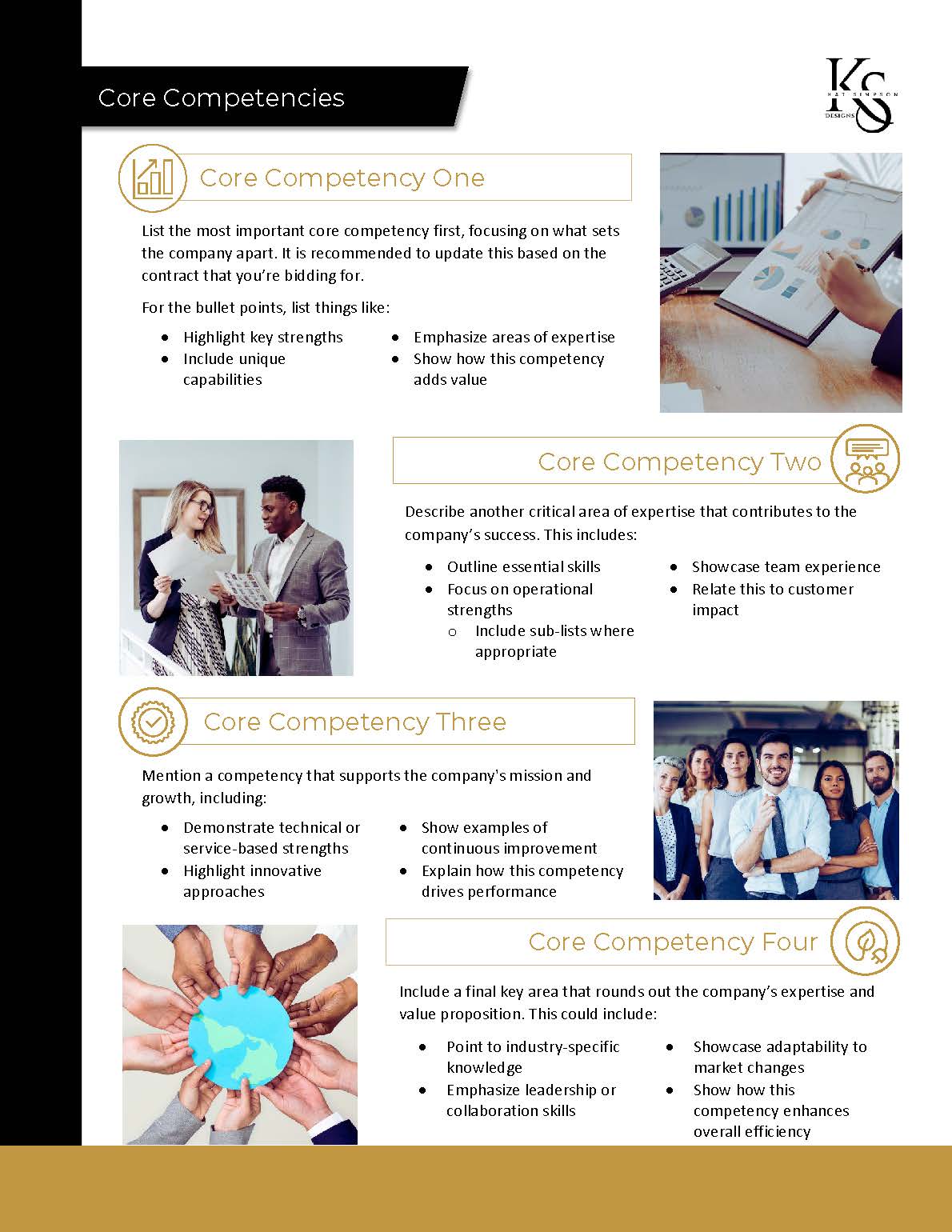 Three-Page Capability Statement Brochure Template Design